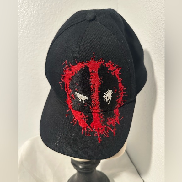 Accessories | Marvel Deadpool Splatter Logo Fitted Cap | Poshmark